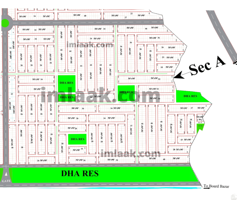 DHA Peshawar Map - DHA map sector A, B & C - Imlaak